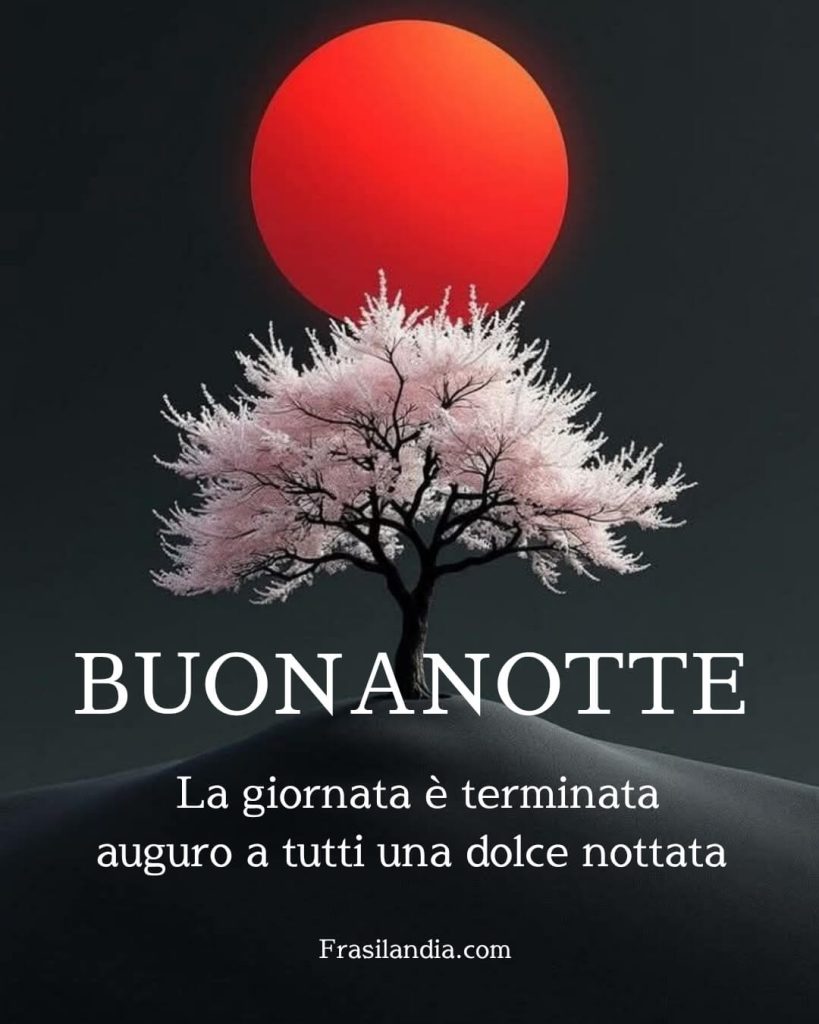 La giornata è terminata, auguro a tutti una dolce nottata. Buonanotte